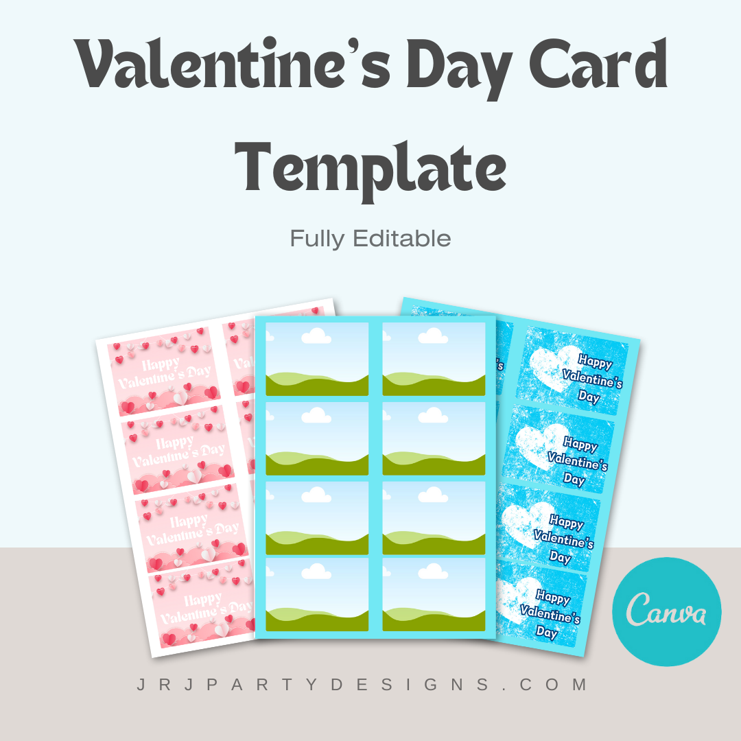 Valentine's Day Card Template - Instant Download – JRJ Party Designs Inc.