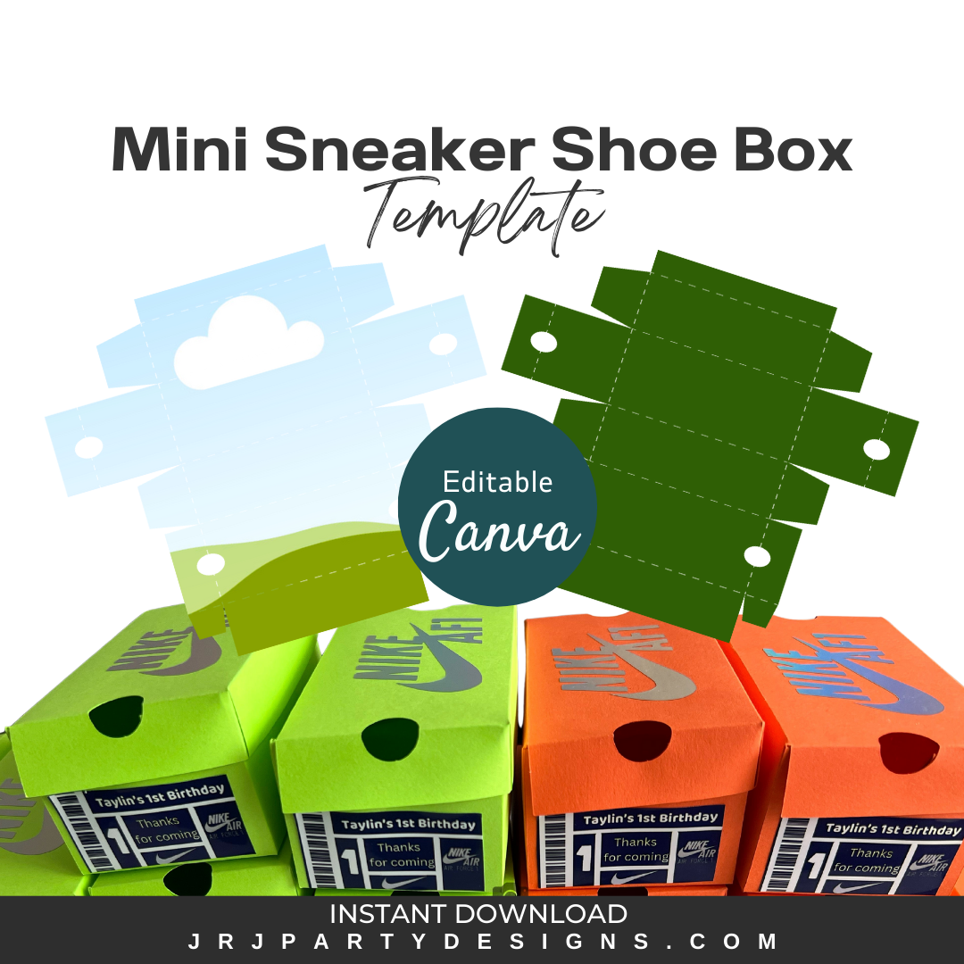 Mini Sneaker Box Template Mini Shoe Box Template – JRJ Party Designs Inc.