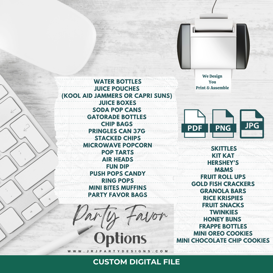 Custom Digital File - Party Favors – JRJ Party Designs Inc.