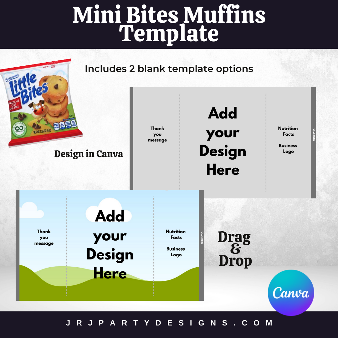 Mini Muffins Wrapper Template | Editable Canva Template | DIY Party Fa ...