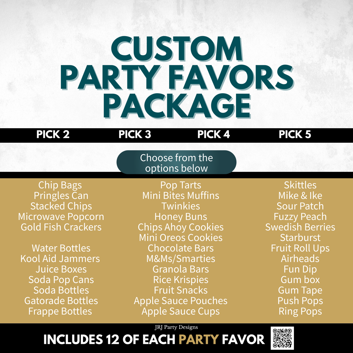 Custom Party Favor Packages | Personalized Birthday Snack Bundles – JRJ ...