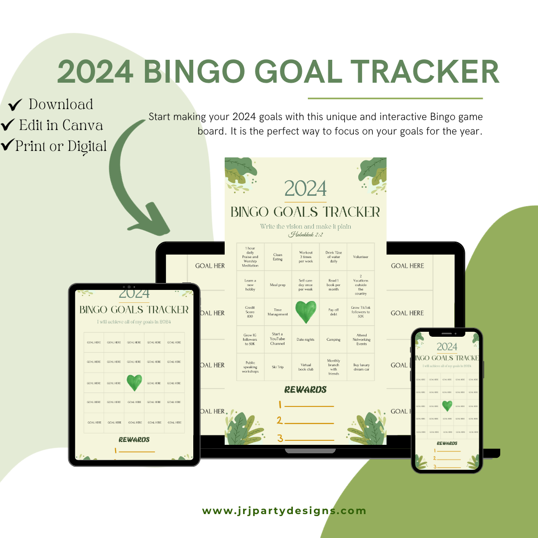 Bingo Goal Tracker – JRJ Party Designs Inc.