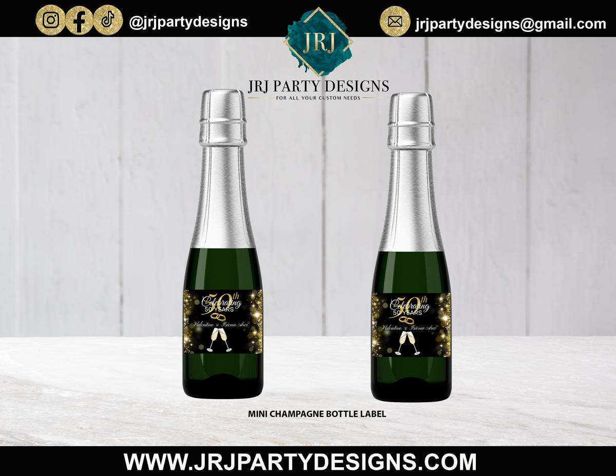 Mini Champagne Wine Bottle Labels – JRJ Party Designs Inc.