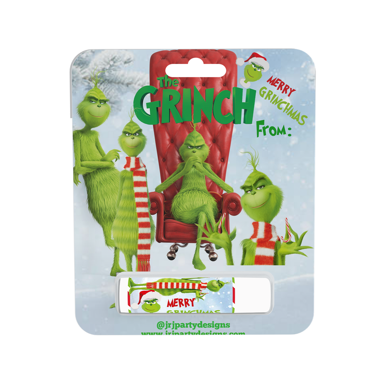 Grinch Lip Balm and Card – JRJ Party Designs Inc.